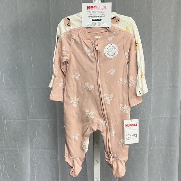 Huggies | One Pieces | Huggies Pink Floral Footed Coverall Set | Poshmark